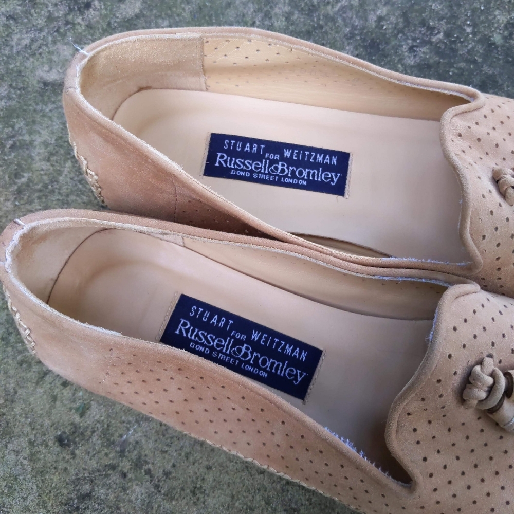 Rare! Vintage Stuart Weitzman Camel Perforated Suede … - Gem